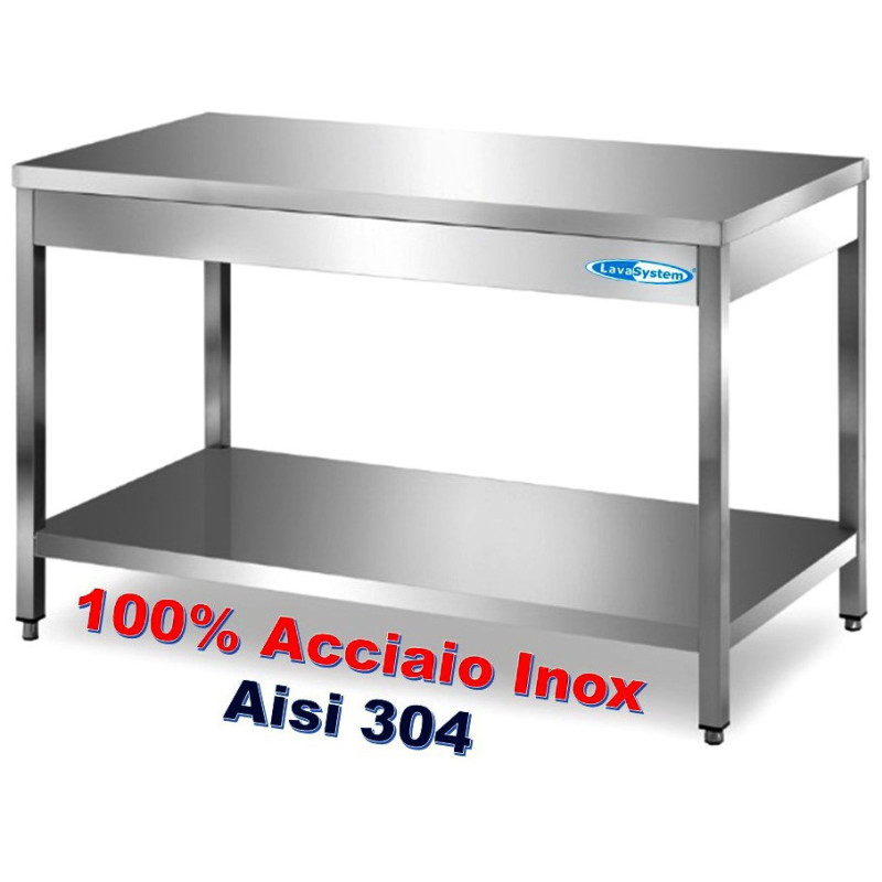 Tavolo Inox Professionale su Gambe cm 180x70x85