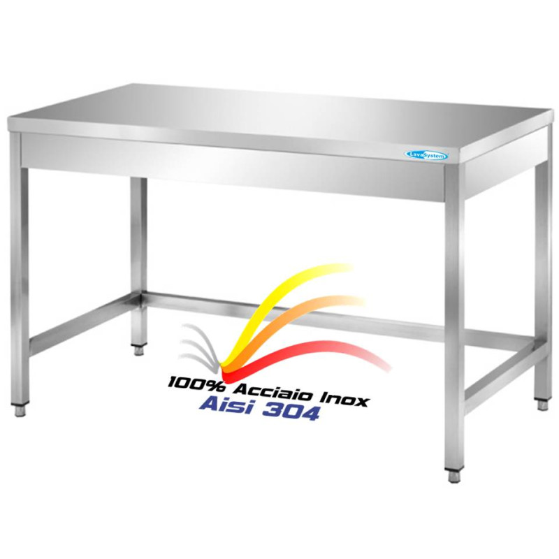 Tavolo Inox Professionale su Gambe cm 80x60x85